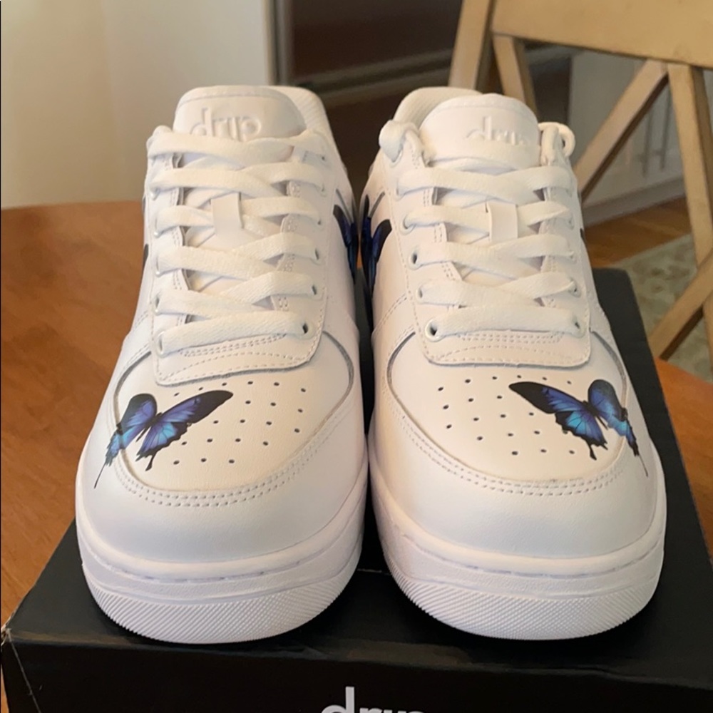 Drip Creationz Blue Drip Butterfly Sneakers - Gem